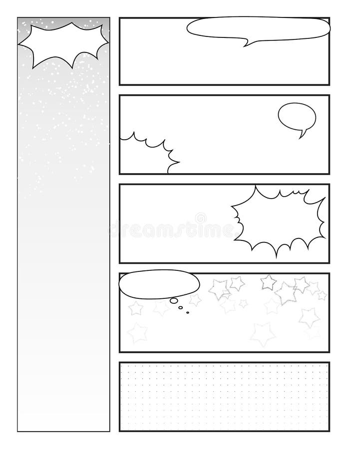 Manga Style Page Design. Comic Book Element Stock Vector - Illustration ...