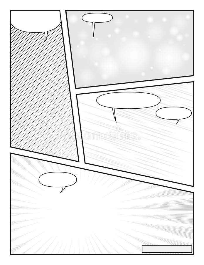 Manga Style Page Layout. Storyboard Layout Template Stock Vector ...