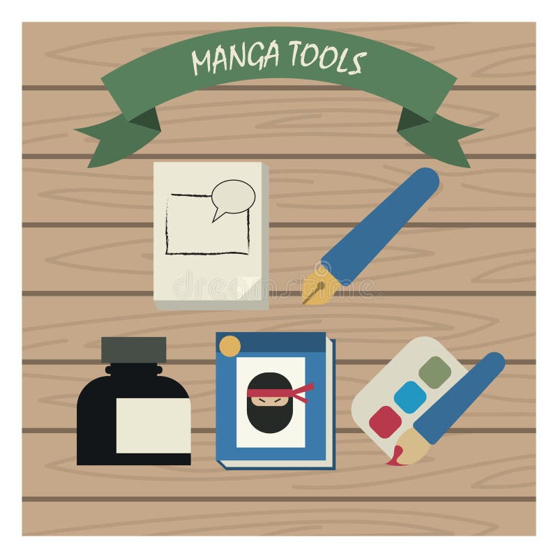 Manga Tools. Vector Illustration Decorative Design Stock Vector ...