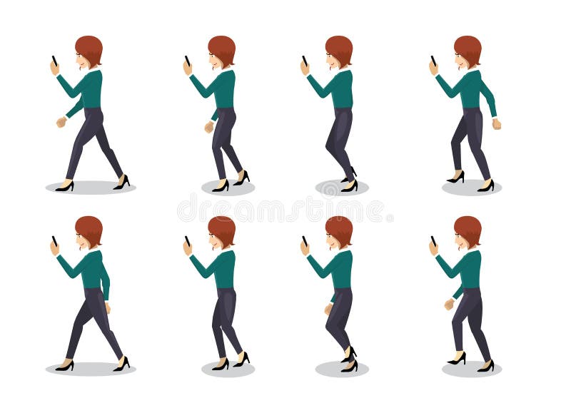 Phases of Step Movements Boy in Walking Sequence for Game Animation ...