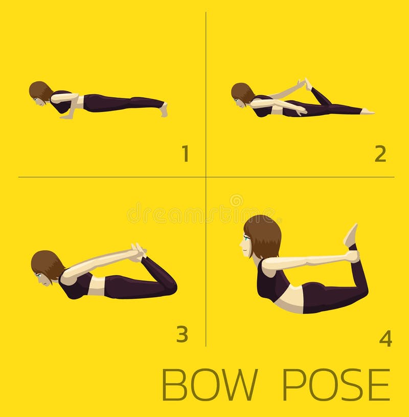 Bow Pose Yoga Manga Tutorial How Cartoon Vector Illustration Stock ...