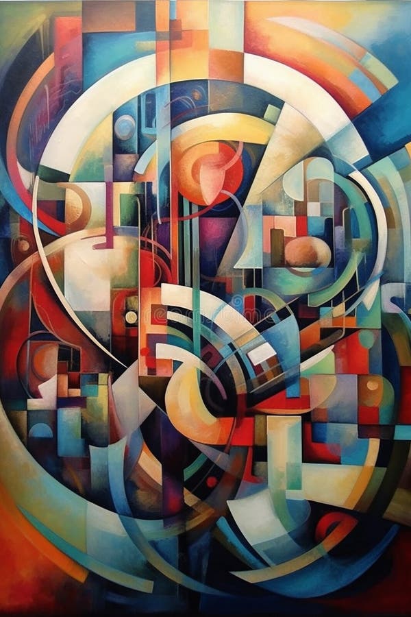 Abstract Painting - Geometric Abstract Linear Stock Illustration ...