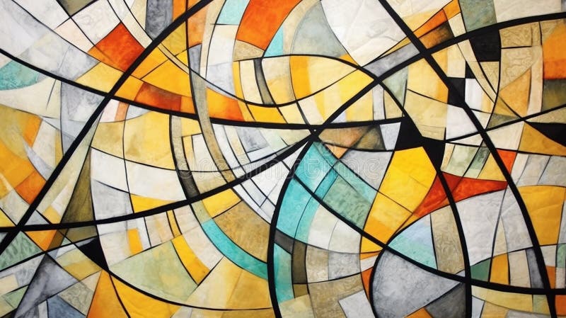 Abstract Painting - Geometric Abstract Linear Stock Illustration ...