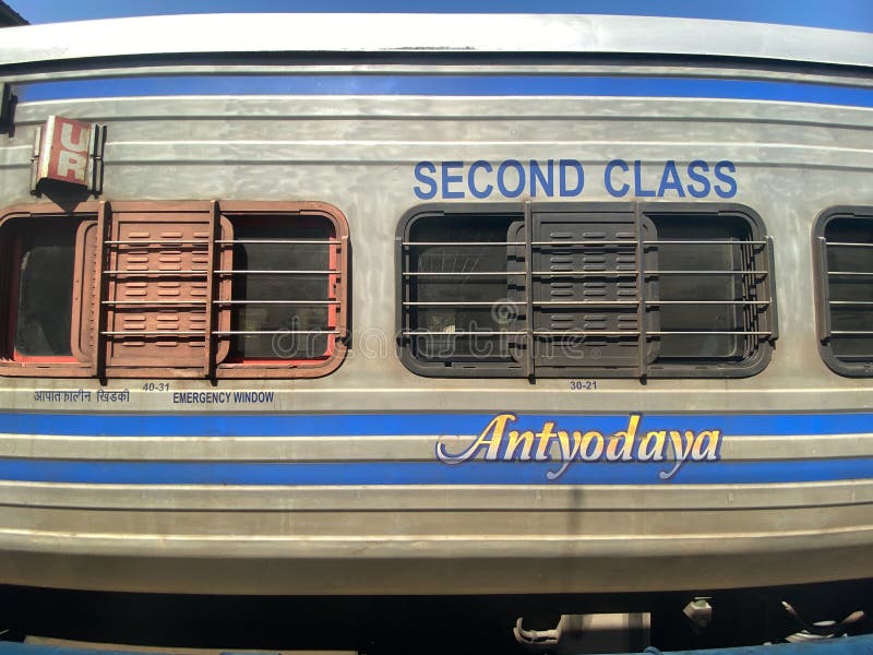 Windows of a Second Class Coach of a Train Run by Indian Railways ...