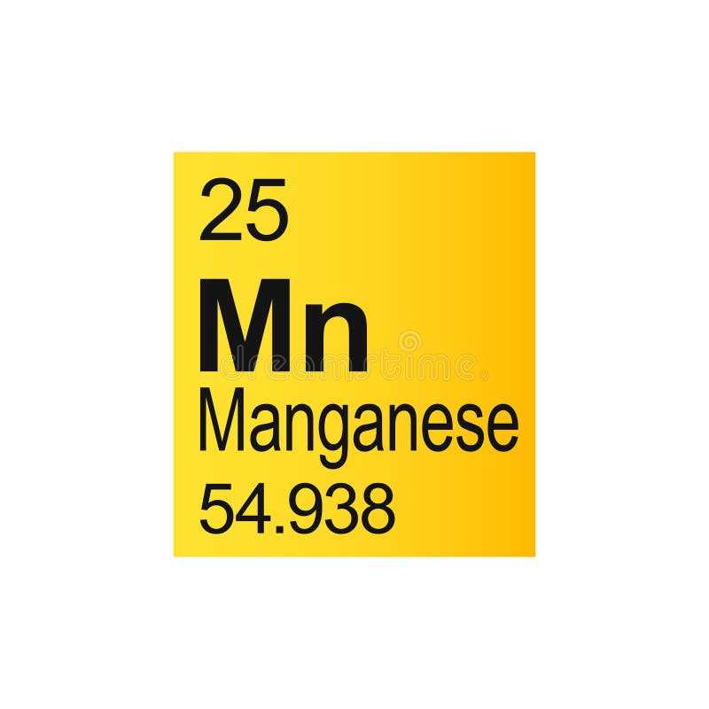 Periodic Symbol And Diagram Of Manganese Stock Vector Illustration Of