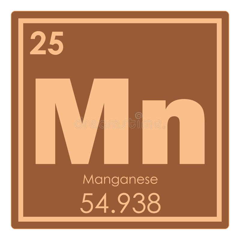Manganese Mn Chemical Element Manganese Sign With Atomic Number
