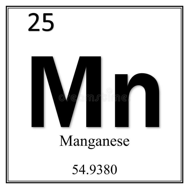Manganese Chemical Element Symbol On White Background Stock