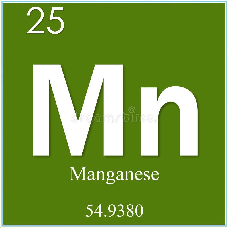 Manganese Chemical Element Symbol On White Background Stock