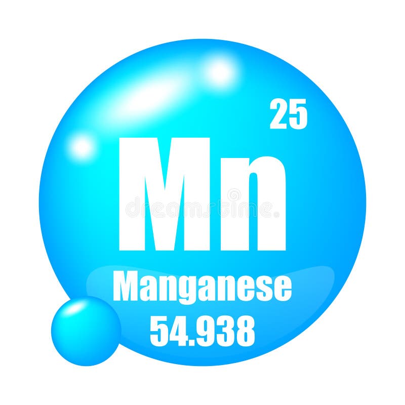 Manganese Element Icon. Mn Atomic Symbol. Atomic Number 25. Atomic Mass ...