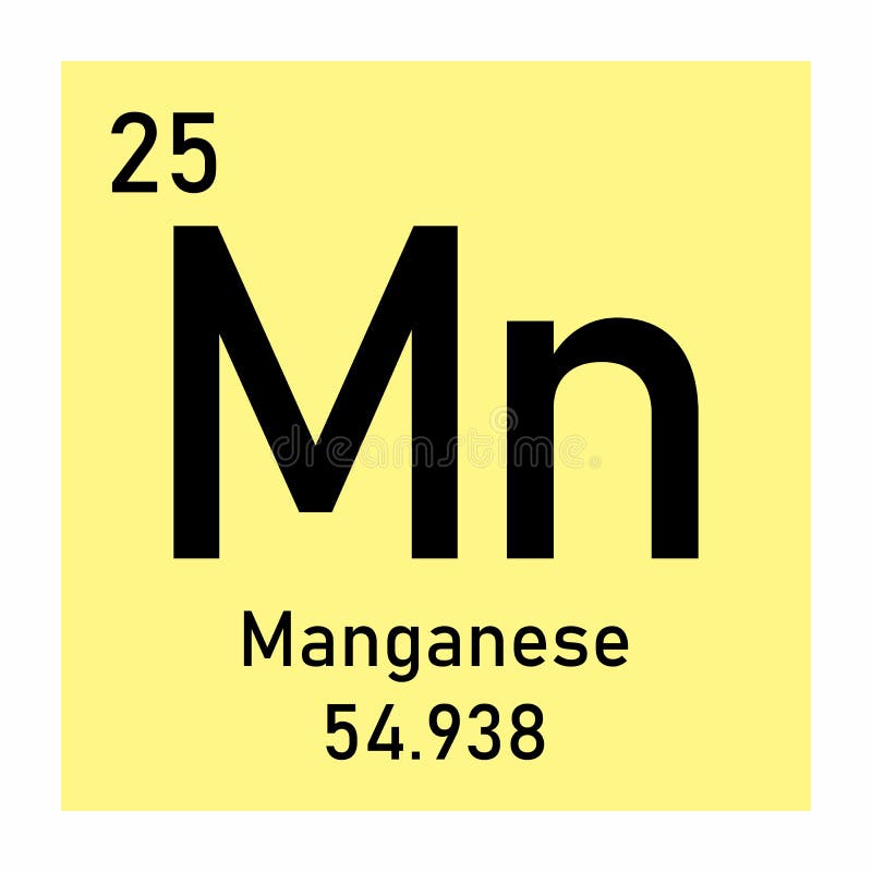 Manganese As Element 25 Of The Periodic Table 3d Illustration On Grey