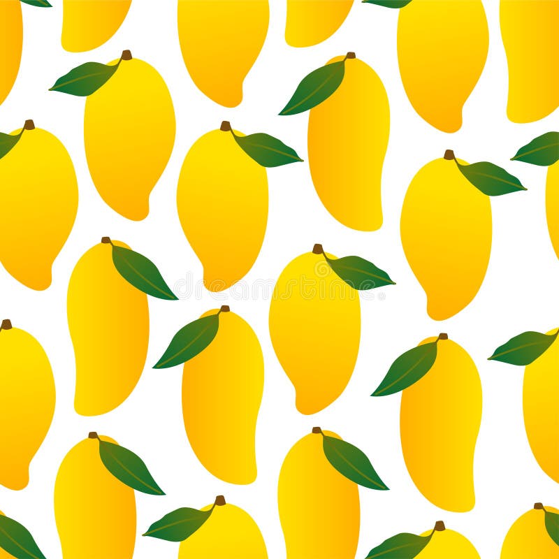 Mango. Seamless Vector Patterns Stock Vector - Illustration of market ...