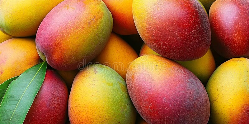 Mango Background Design Concept. Top View of Fresh Mango Fruit Pattern ...