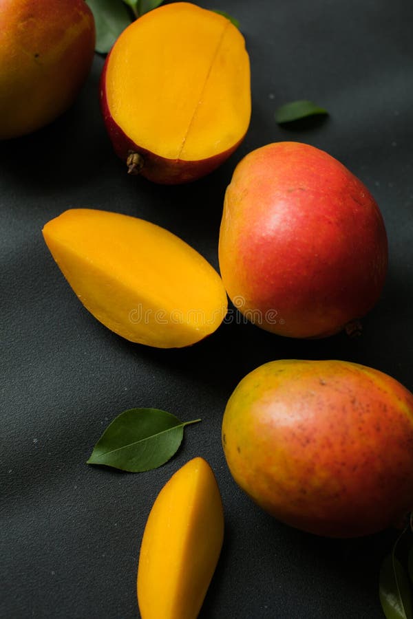 Mango Background Design Concept. Top View of Fresh Mango Fruit Pattern ...