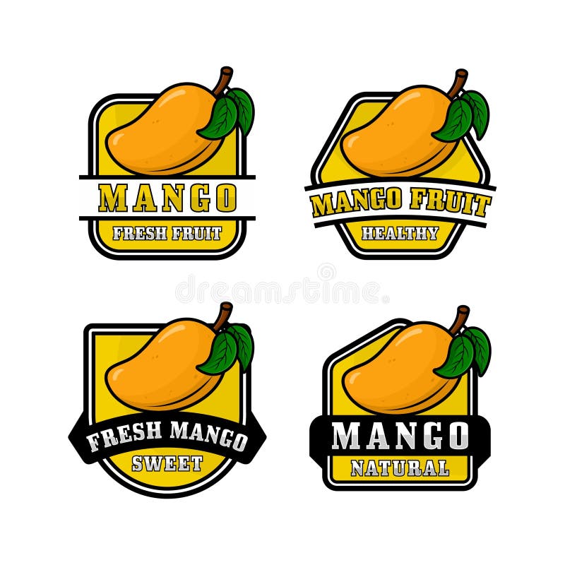 Mango Badge Vector Design Logo Collection Stock Vector - Illustration ...