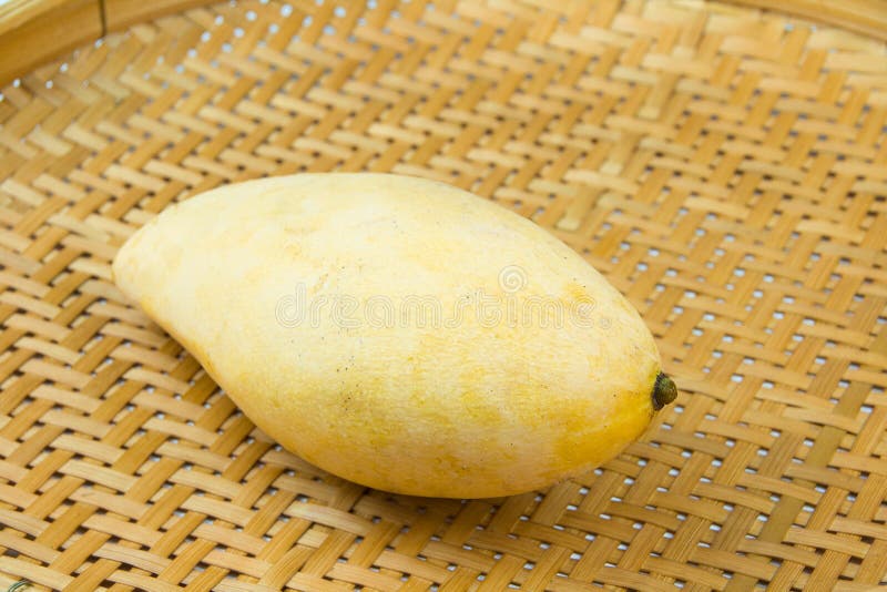 Mango on Bamboo Basket Background Stock Image - Image of delicious ...