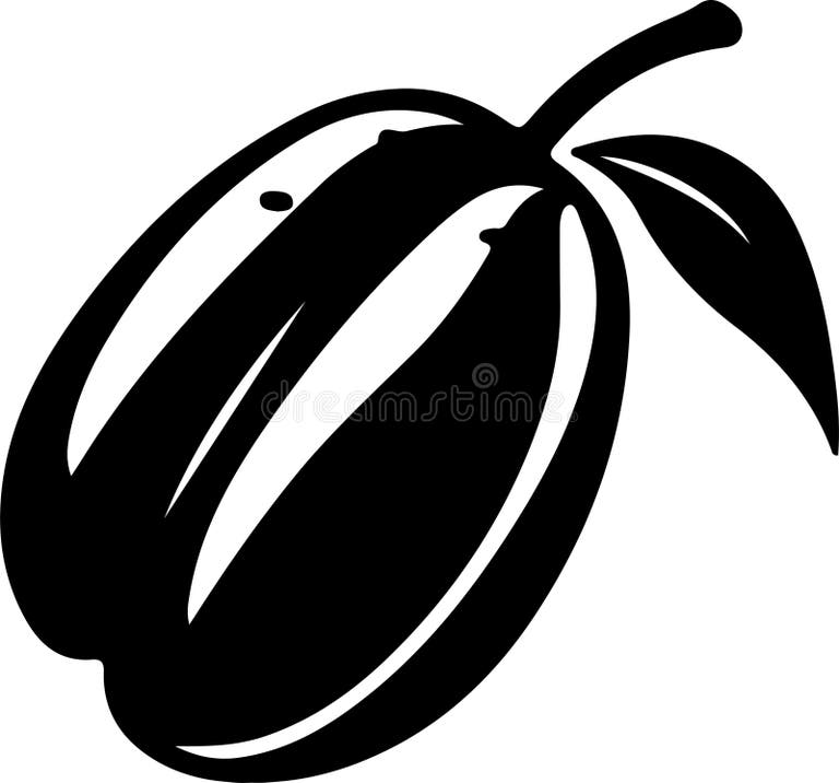 Mango Black Silhouette Generative Ai Stock Vector - Illustration of ...