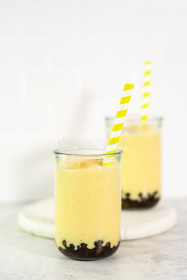 Mango boba smoothie stock image. Image of organic, sweetened - 275782059