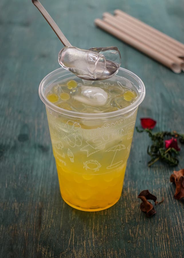 Mango Bubble Tea stock image. Image of healthy, smoothie - 244091921