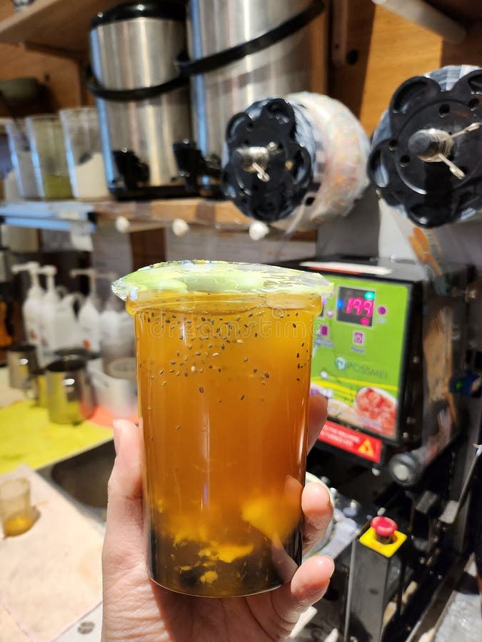 Mango Bubble Tea Taken in the Morning Stock Image - Image of morning ...