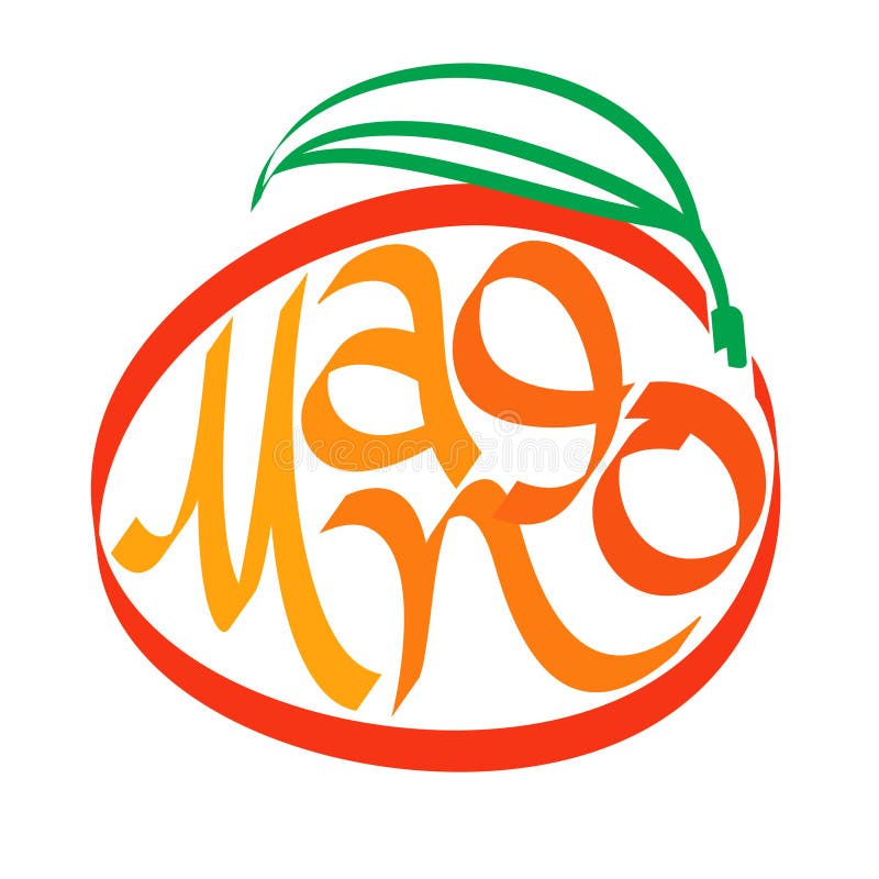 Mango Calligraphy, Typography. Fruit Typography. Stock Vector ...