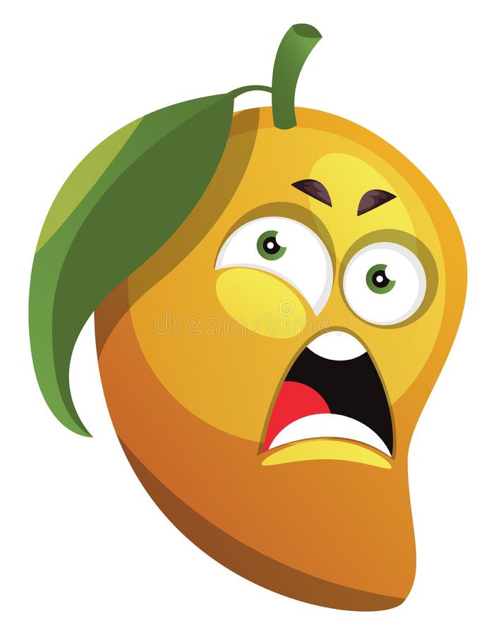 Mango Cartoon Angry Face Illustration Vector Stock Vector ...
