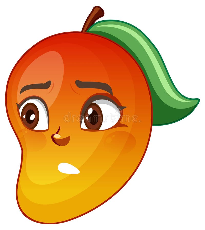 Mango Cartoon Character with Facial Expression Stock Vector ...