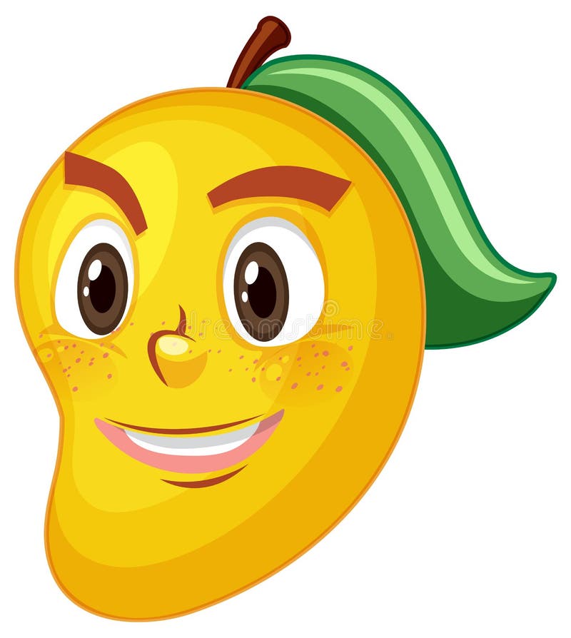 Mango Cartoon Character with Facial Expression Stock Vector ...