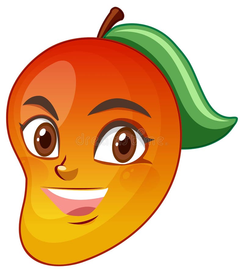 Mango Cartoon Character with Facial Expression Stock Vector ...