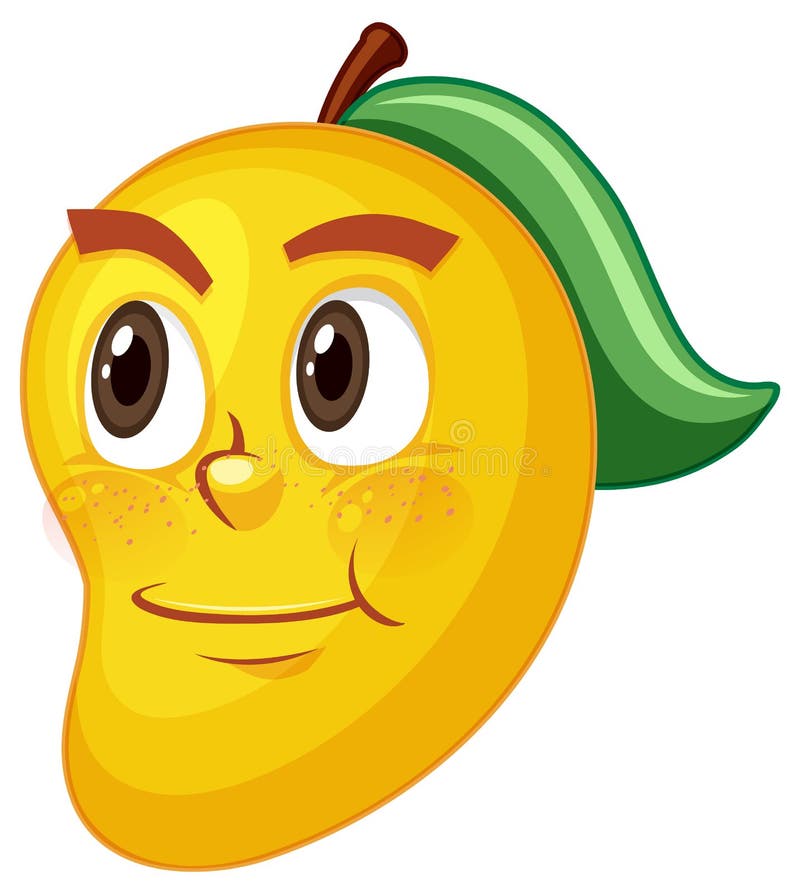 Mango Cartoon Character with Facial Expression Stock Vector ...
