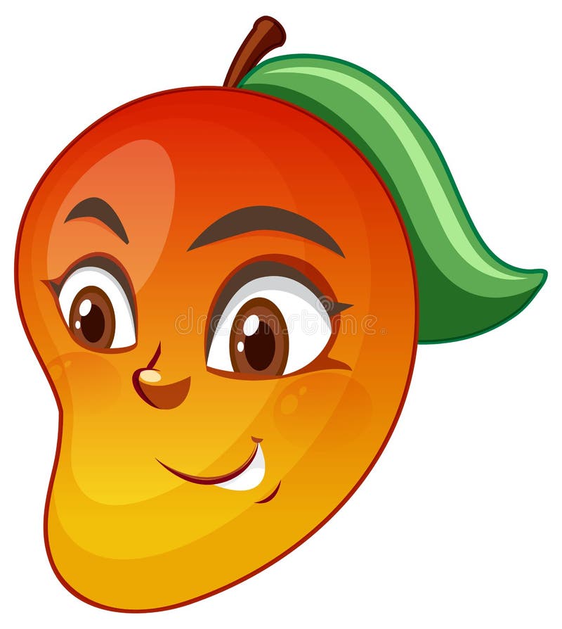 Mango Cartoon Character with Facial Expression Stock Vector ...