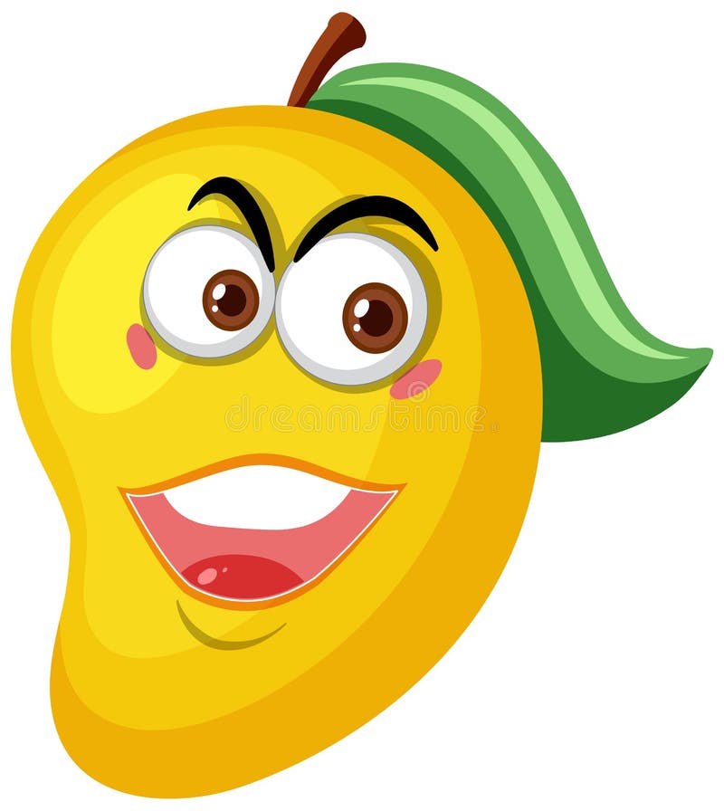 Mango Cartoon Character with Facial Expression Stock Vector ...