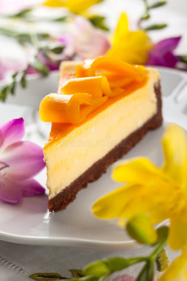 Mango Cheesecake stock photo. Image of sweet, delicious - 35009030