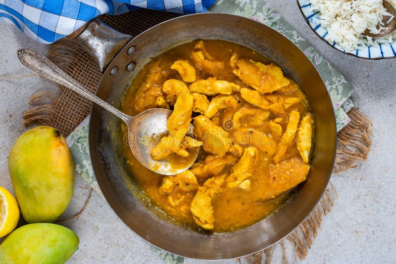 Mango and chicken curry stock photo. Image of cooked - 285543202