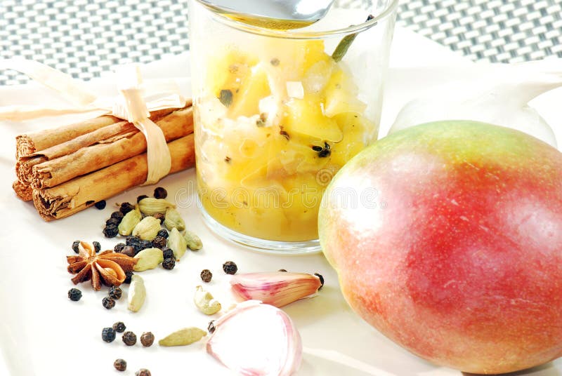 Mango Chutney, Sweet Orange Chili Paste, Mango Chilli Sauce on White ...