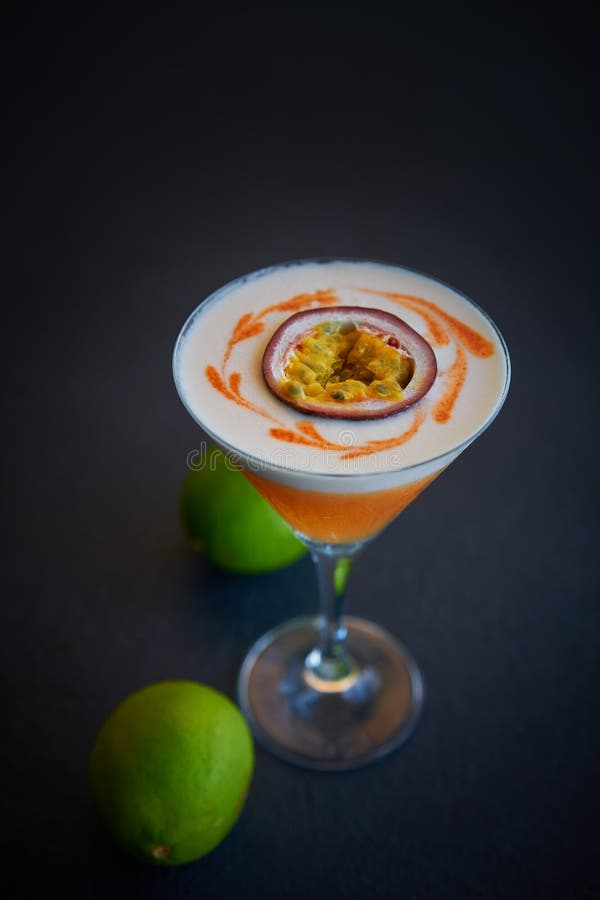 Mango Cocktail Lemon and Passion Fruit Stock Image - Image of beverage ...