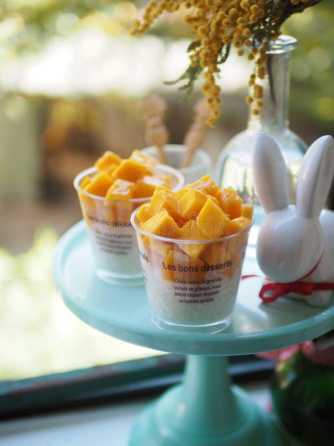 Mango Coconut Sticky Rice Pudding,verrine Stock Photo - Image of sticky ...