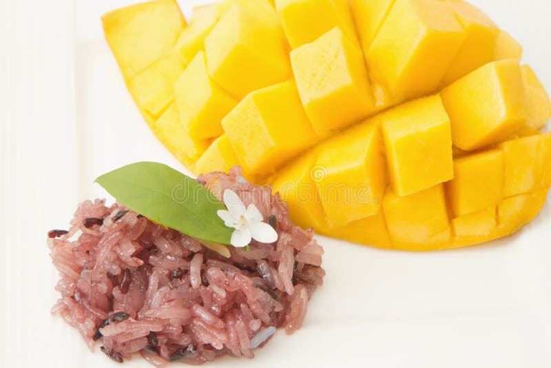 Mango and Colorful Sticky Rice Stock Photo - Image of mango, fruit ...