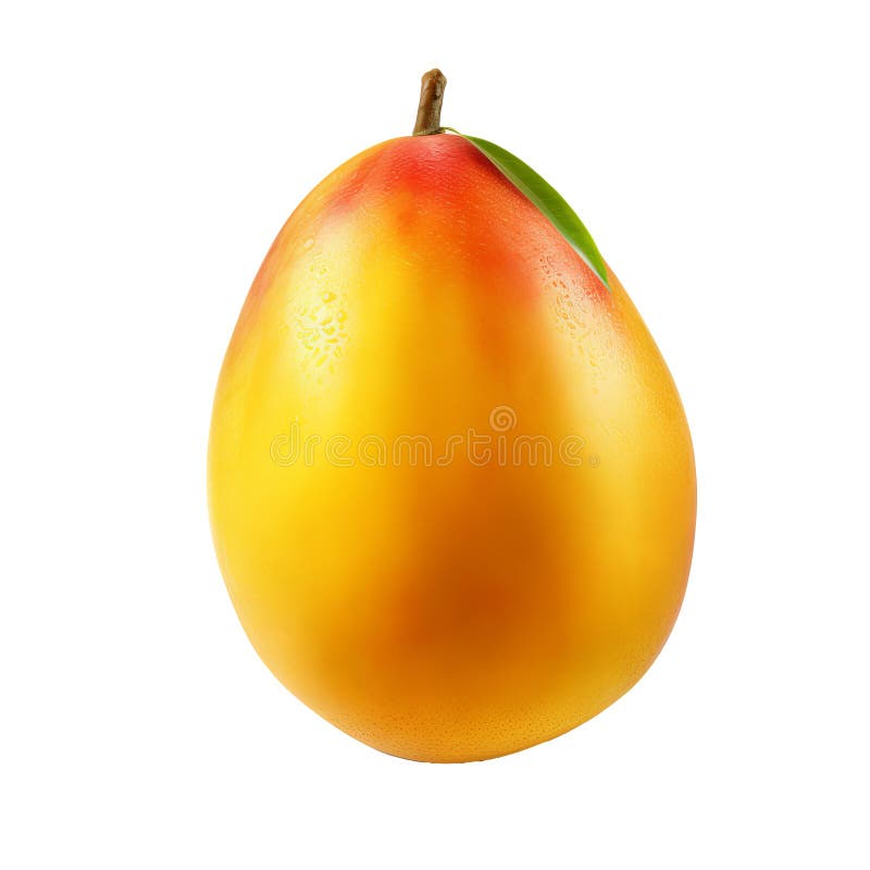 Mango with a Complete Shape, Vividly Colored, Displayed Against a Clear ...