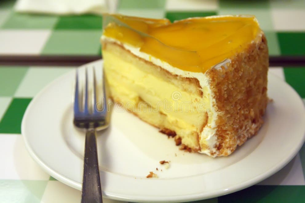 Mango cream cake stock image. Image of mango, restaurant - 3418315