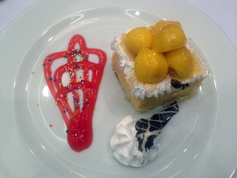 Mango Cream Cheese Cake stock image. Image of mango, coffee - 42300681