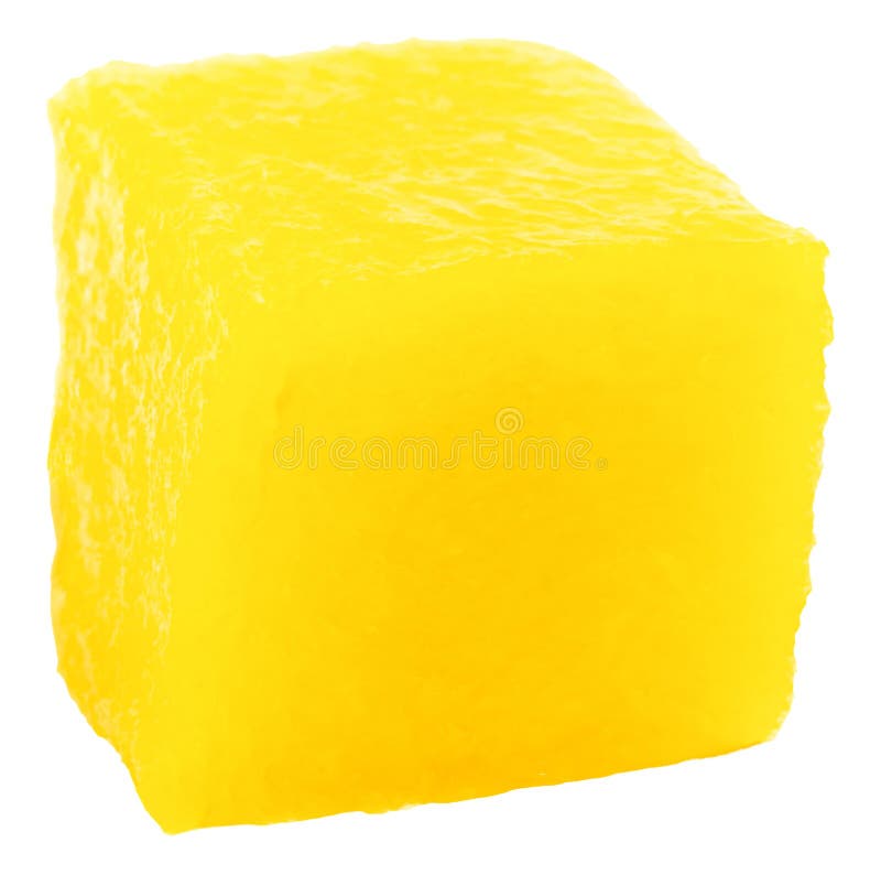 Mango Cube Slice Isolated on the White Background Stock Photo - Image ...