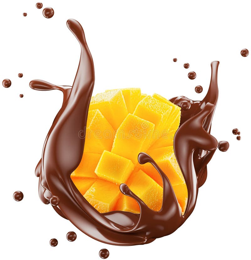 Mango Chocolate Splash Yellow Background Stock Photos - Free & Royalty ...