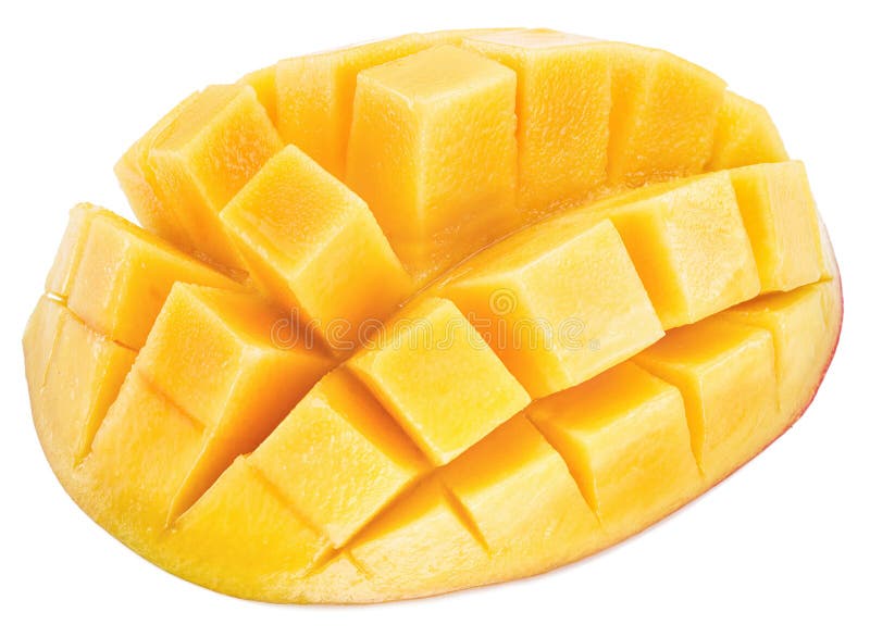 Mango Cubes On A White Dish 02 Stock Photo - Image of food, chopped ...