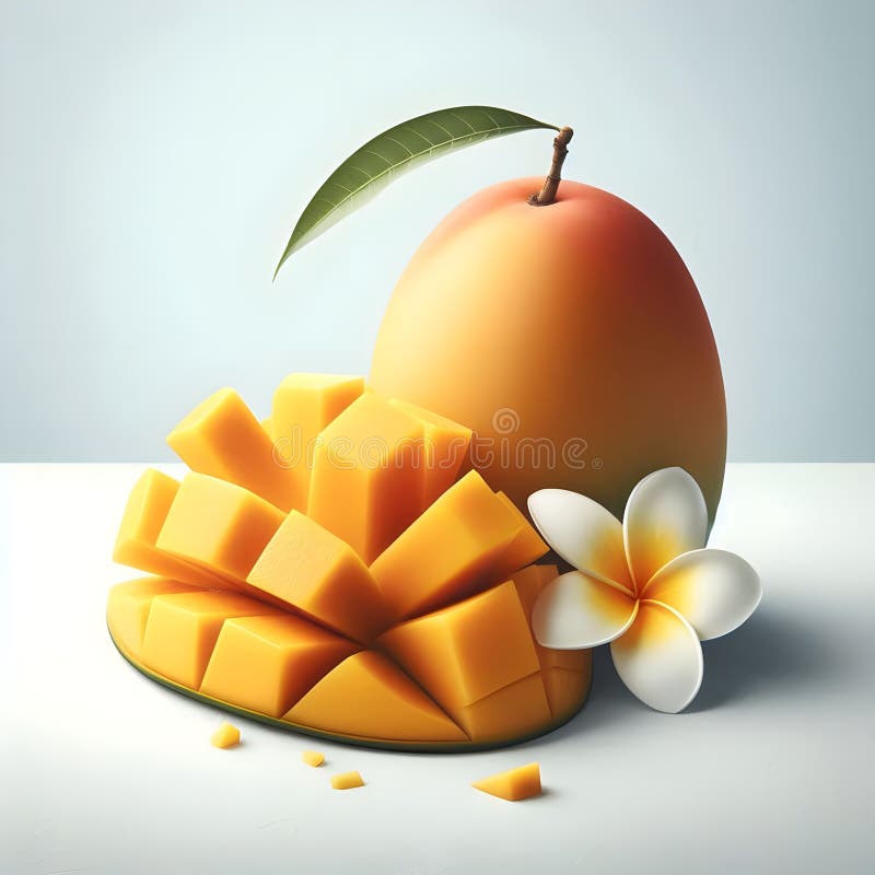 Mango cut and whole stock image. Illustration of cartoon - 329723879