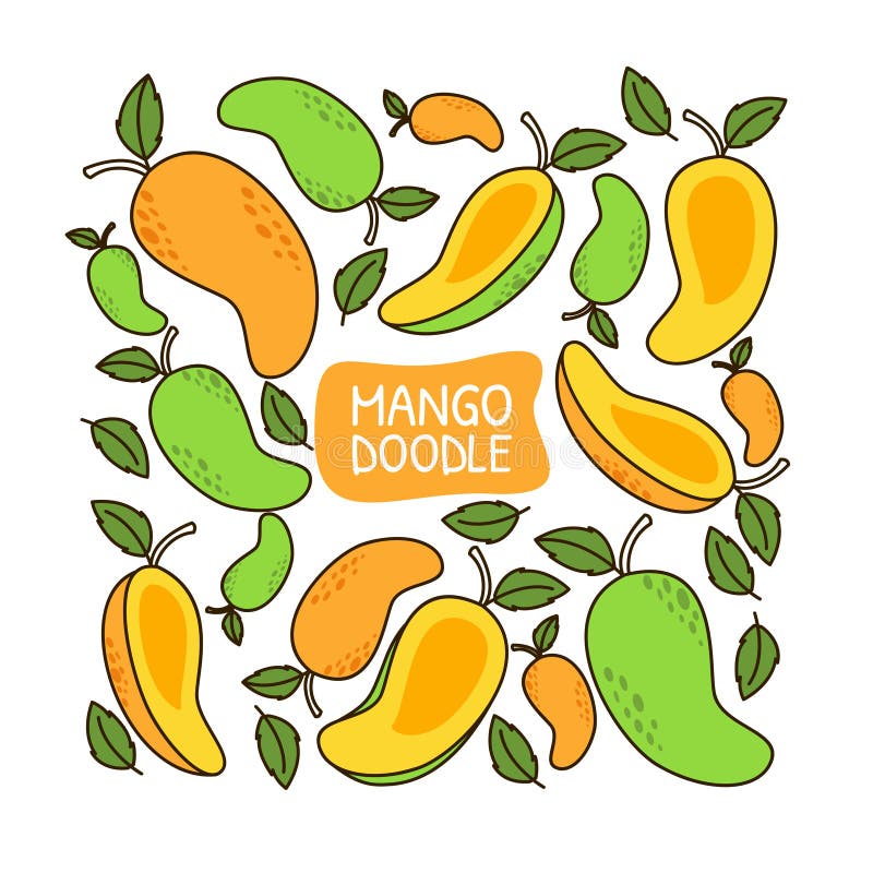 Mango Doodle Hand Drawn Design Stock Vector - Illustration of design ...