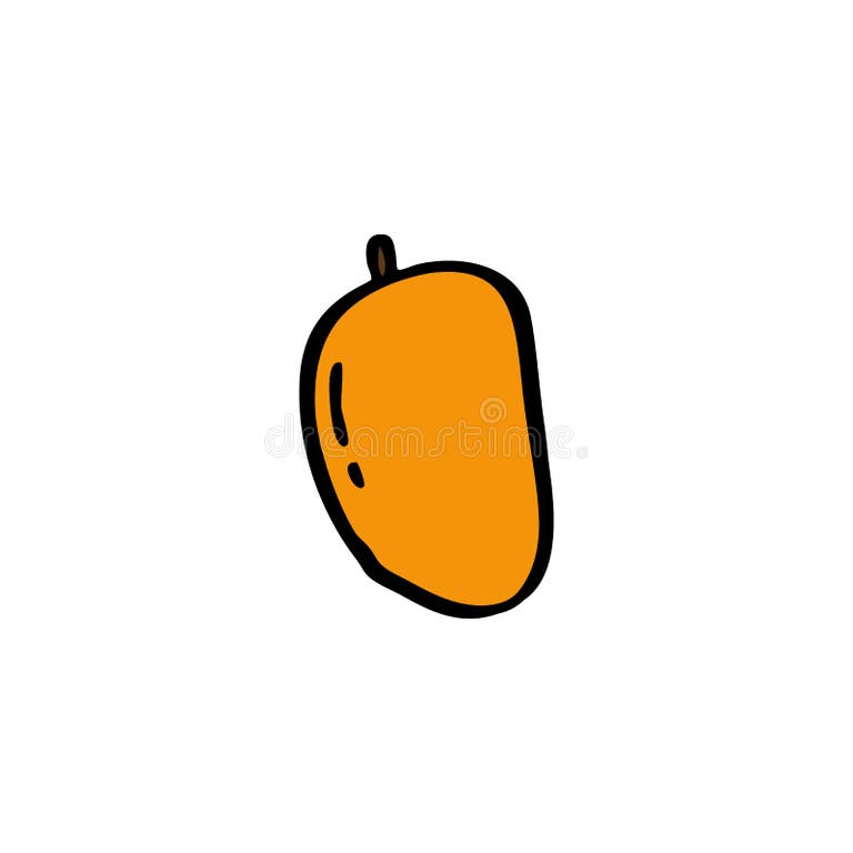 Mango Doodle Icon, Vector Illustration Stock Illustration ...