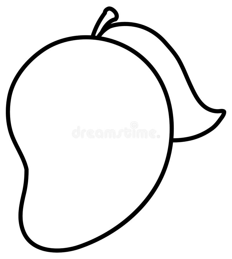 Mango Doodle Outline for Colouring Stock Vector - Illustration of ...