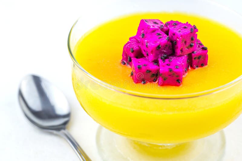 Mango Dragon Fruit Pudding II Stock Photo - Image of gourmet, bite ...