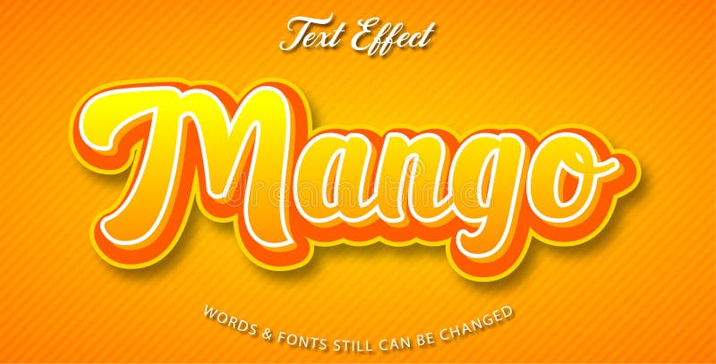 Mango Editable Text Effect Style Stock Vector - Illustration of font ...