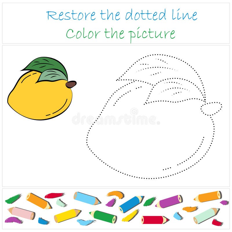 Mango. Educational Developing Game for Preschoolers "Trace and Color ...